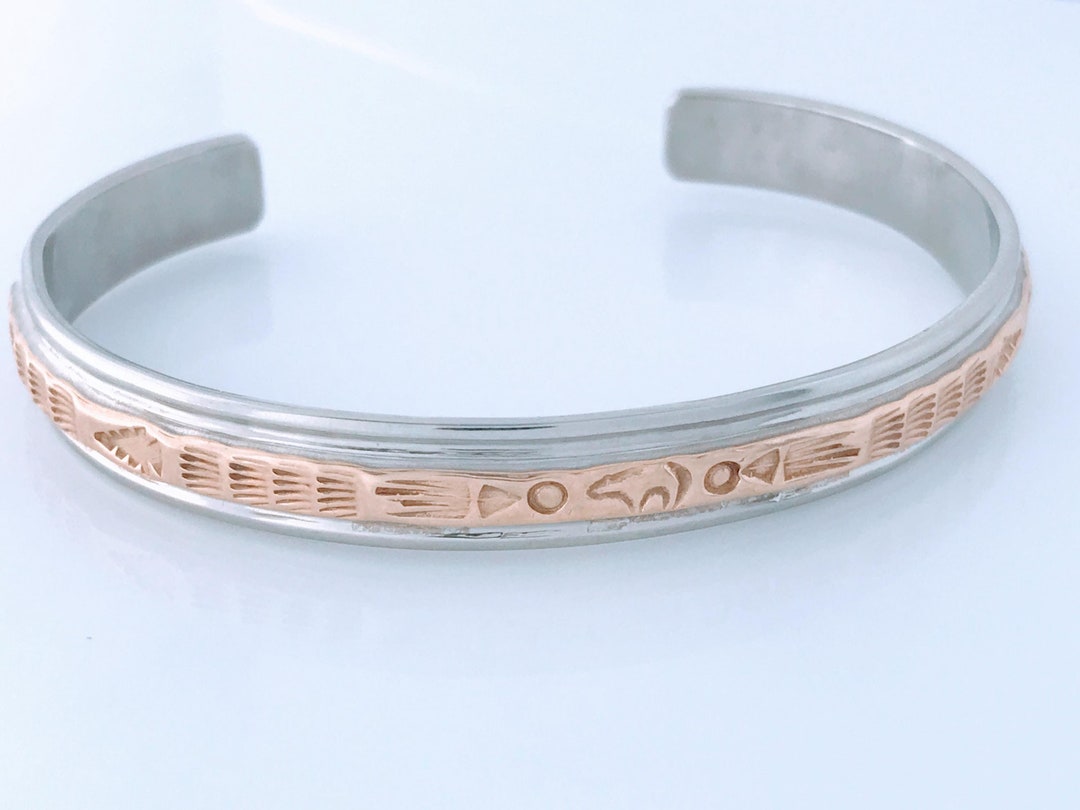 Vintage Thomas Francisco Sterling 12K Gold Filled Cuff Bracelet, Rare ...