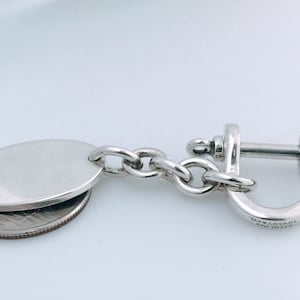 Vintage Tiffany & Co Sterling Silver Shackle Oval Key Ring Keychain Key ...