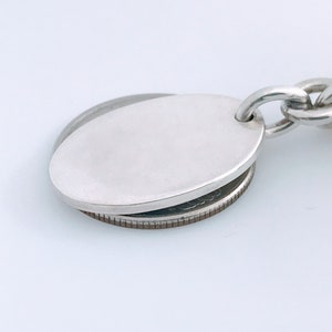 Vintage Tiffany & Co Sterling Silver Shackle Oval Key Ring Keychain Key ...