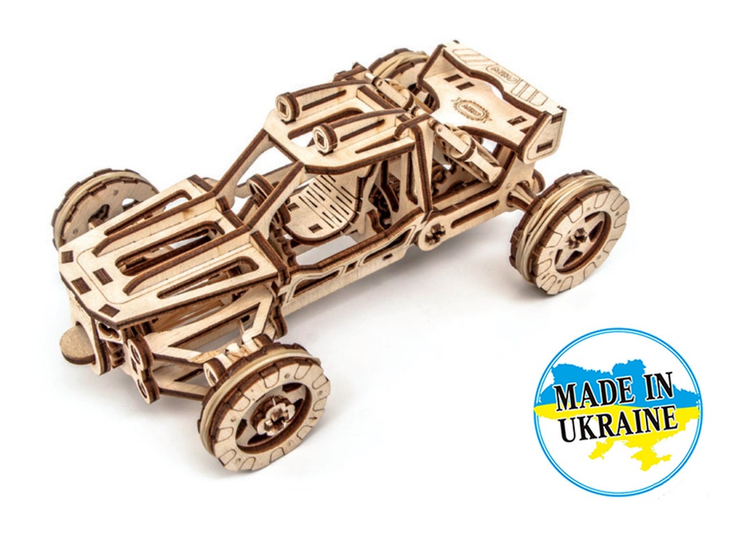 Mechanical Movable Wooden 3D Miko Puzzle Racing Sports Car Constructor ...