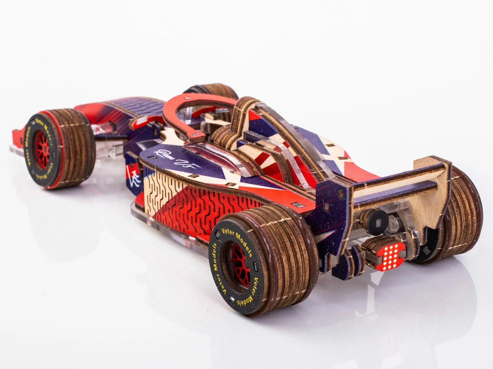 Mechanical Movable Wooden 3D Veter Models Puzzle Racer-v3 F1 Racing Car ...