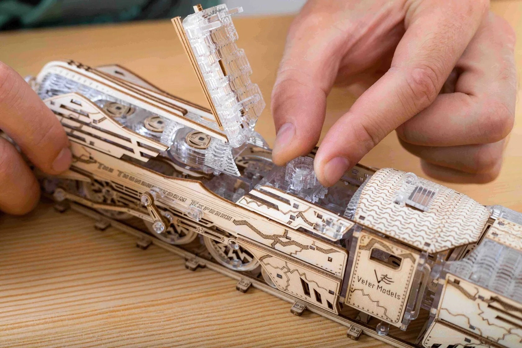 Mechanical Movable Wooden 3D Veter Models Puzzle the Thunderstorm ...