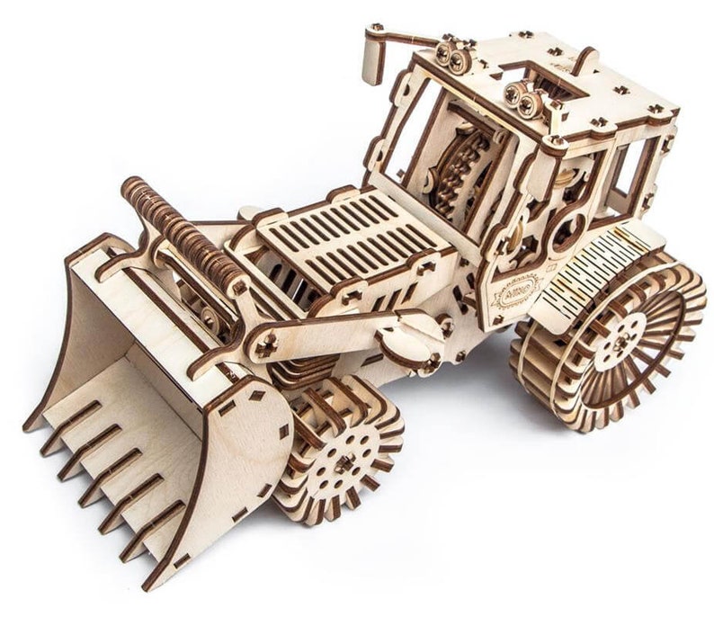 Mechanical Movable Wooden 3D Miko Puzzle BULLDOZER Constructor - Etsy