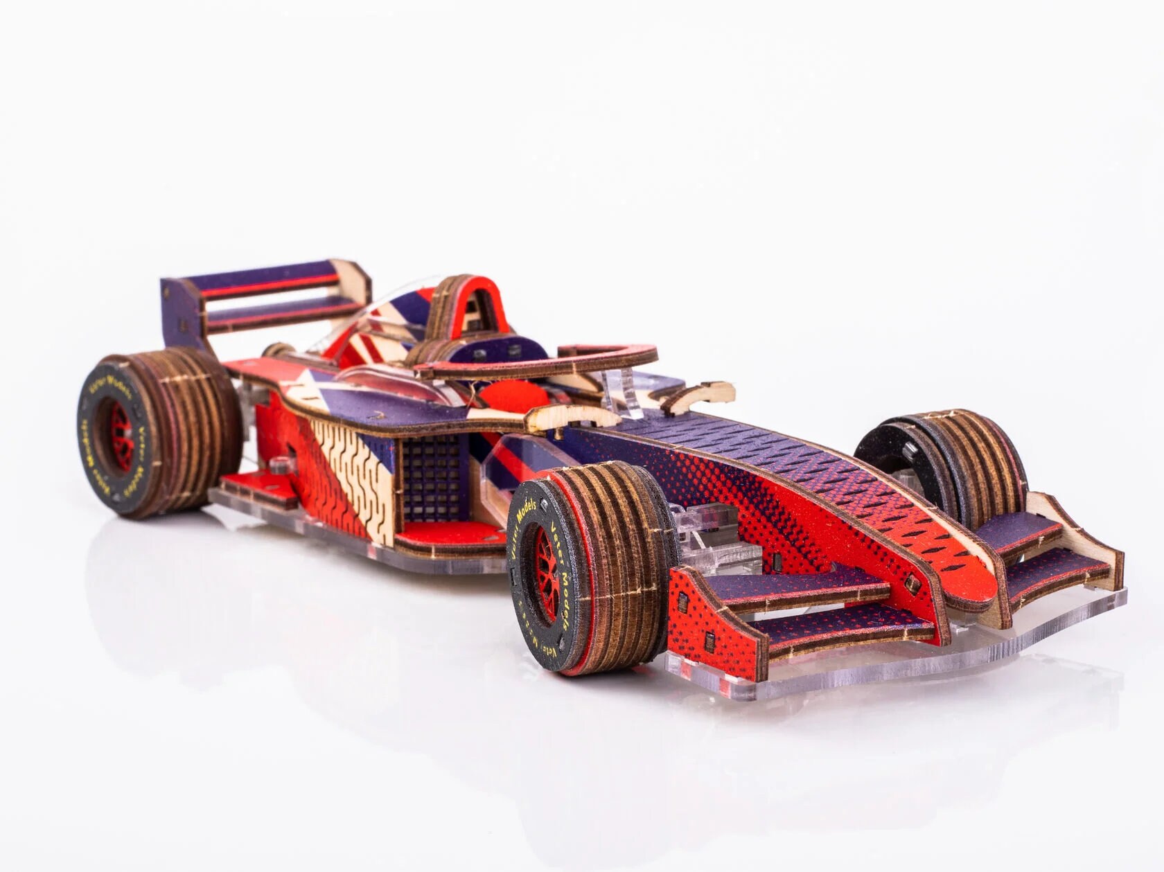 Mechanical Movable Wooden 3D Veter Models Puzzle Racer-v3 F1 Racing Car ...