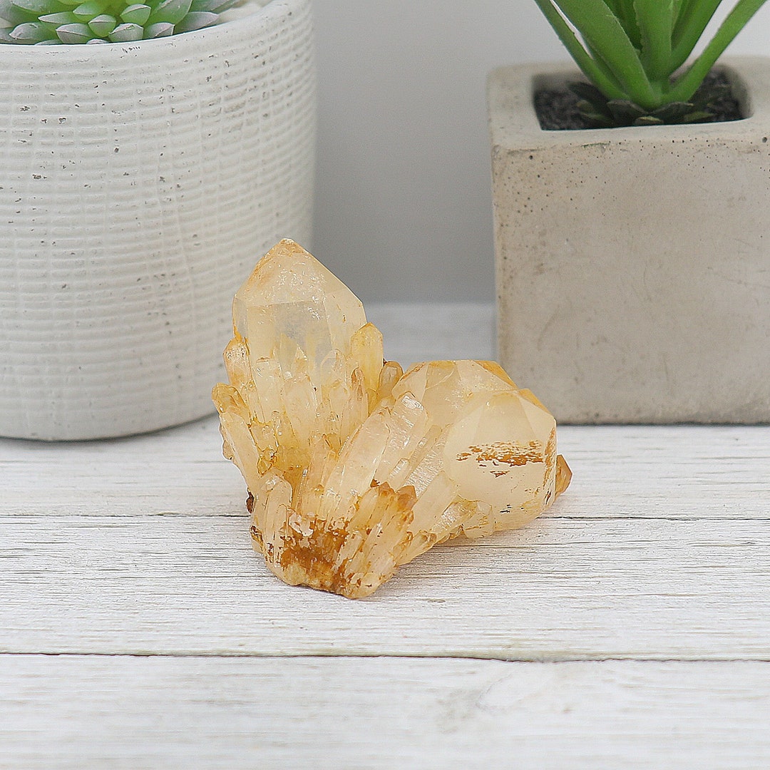 Pineapple Quartz Cluster, Natural Rough Yellow Candle Celestial Quartz ...