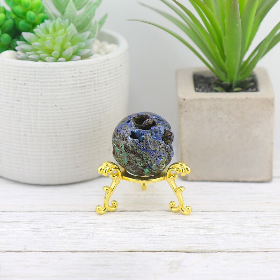 Azurite Sphere, Natural Rough Azurite Malachite Chrysocolla Druzy ...