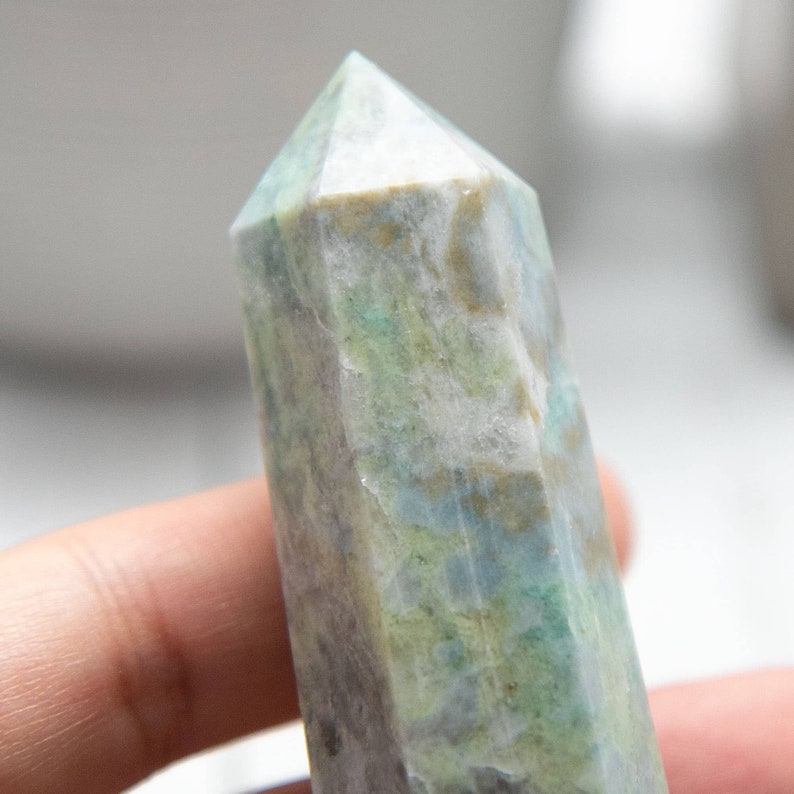 Hackmanite Point Tower Rare Natural Blue Green Hackmanite - Etsy