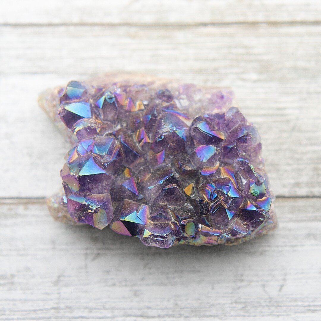 Aura Amethyst Cluster, Natural Brazil Rough Rainbow Purple Angel ...