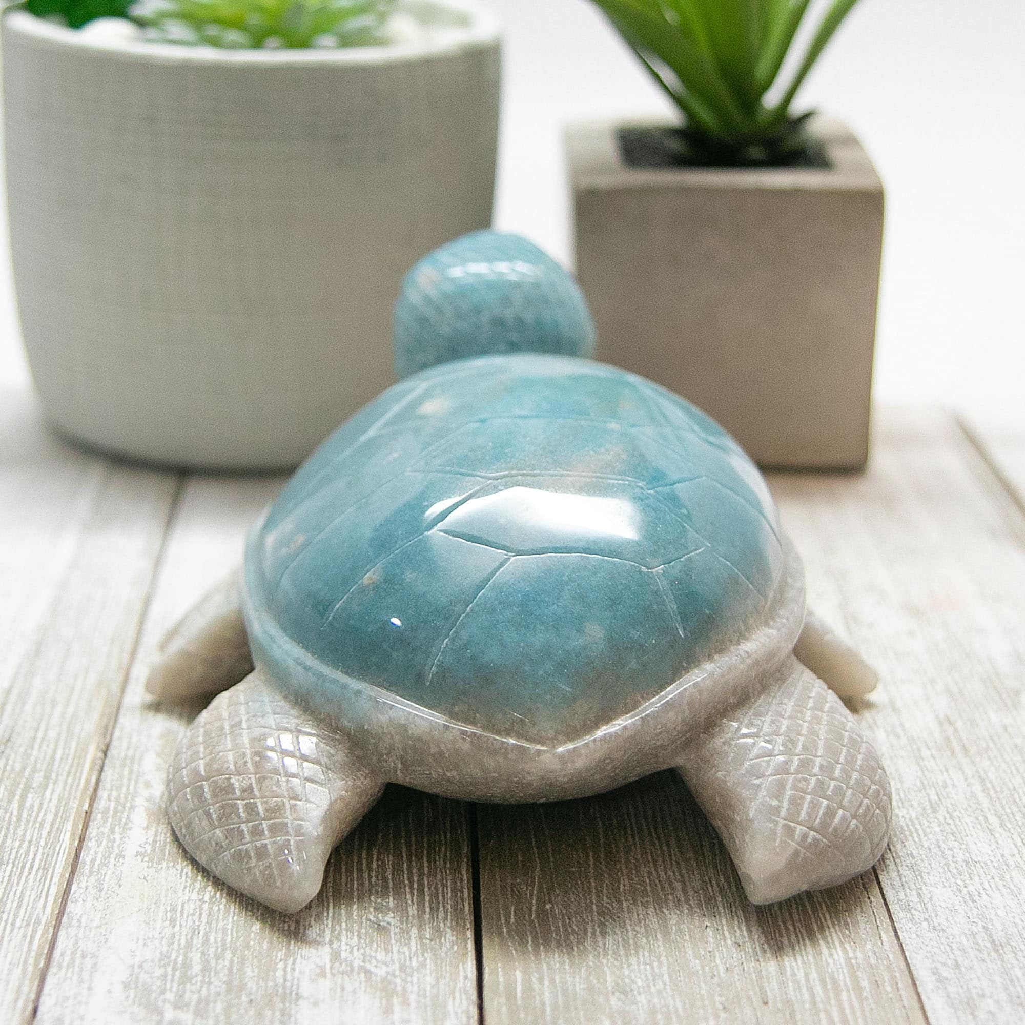 Large Trolleite Turtle, Rare Natural Trollite Honu Sea Turtle Carved ...