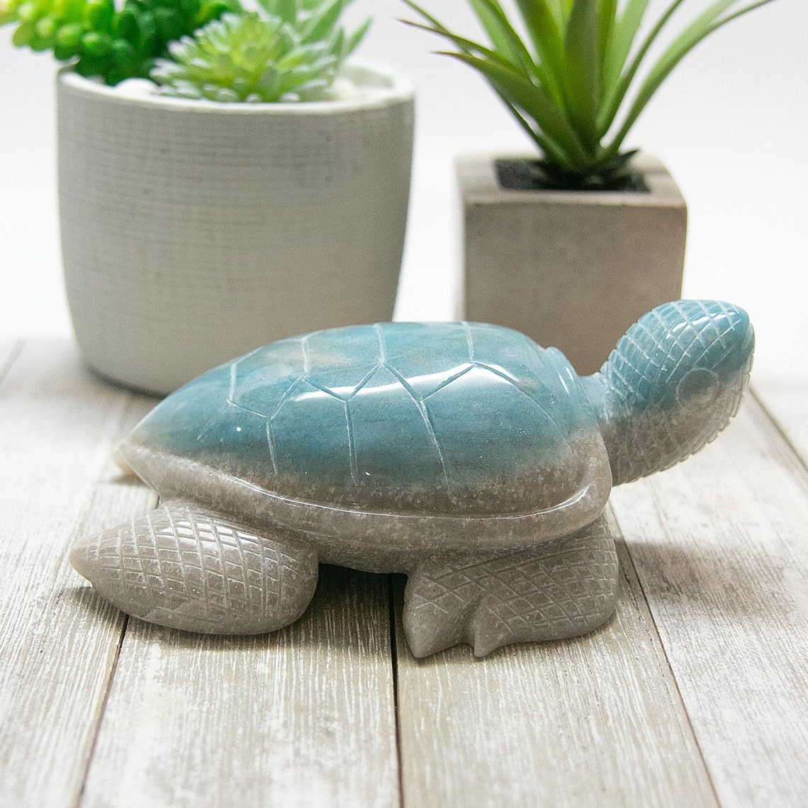 Large Trolleite Turtle, Rare Natural Trollite Honu Sea Turtle Carved ...