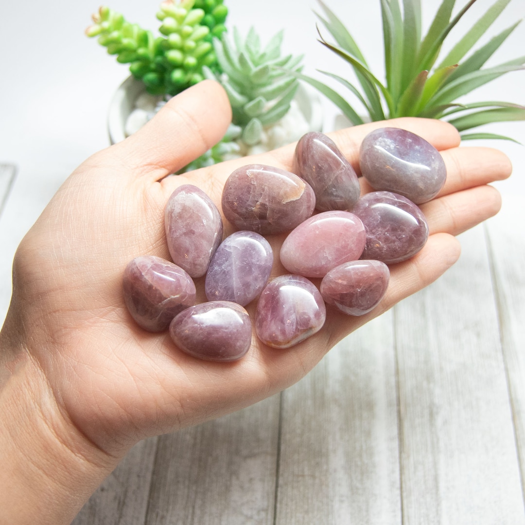 Lavender Rose Quartz Tumble Stone, Natural Purple Rose Quartz Pocket ...