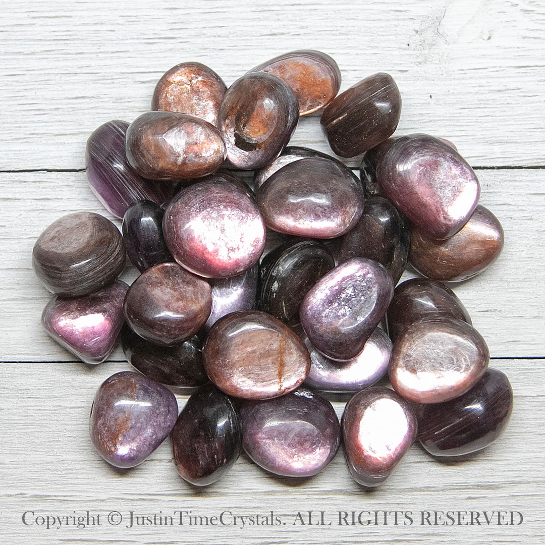 Gem Lepidolite Tumble Stone, HQ Natural Gemmy Purple Mica Polished ...