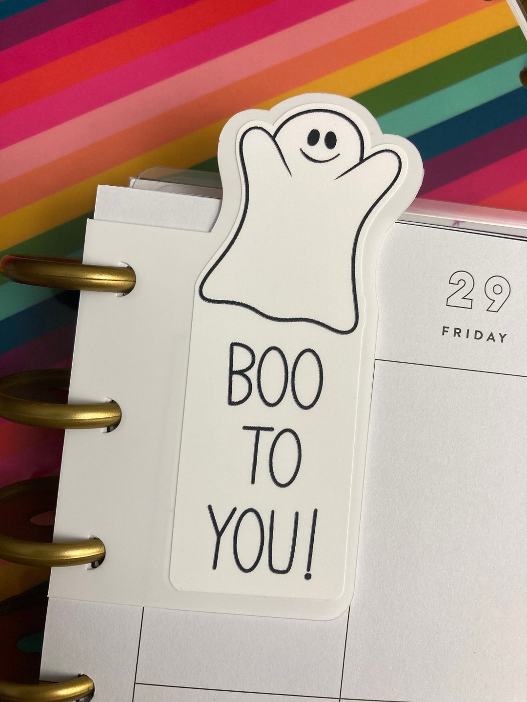 Happy Ghost Hand Drawn Disc Bound Planner Divider Tab Insert - Etsy