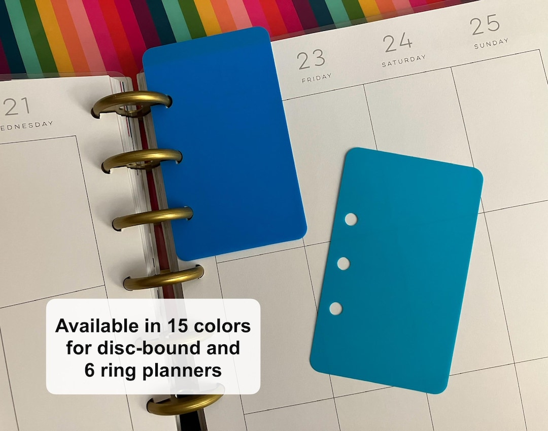 Assorted Colors Divider Bookmark Tab Inserts for Discbound and 6 Ring ...