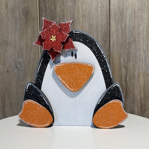 DIY Unfinished Chunky Penguin, Unfinished Penguin Shelf Sitter, Wood ...