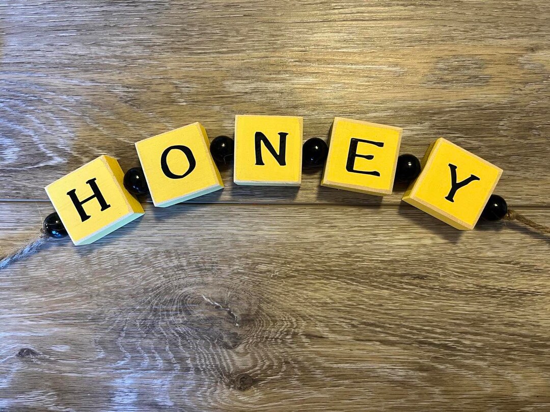 Honey Theme Wood Blocks, Honey Garland, Honey Theme Blocks, Honey Decor ...