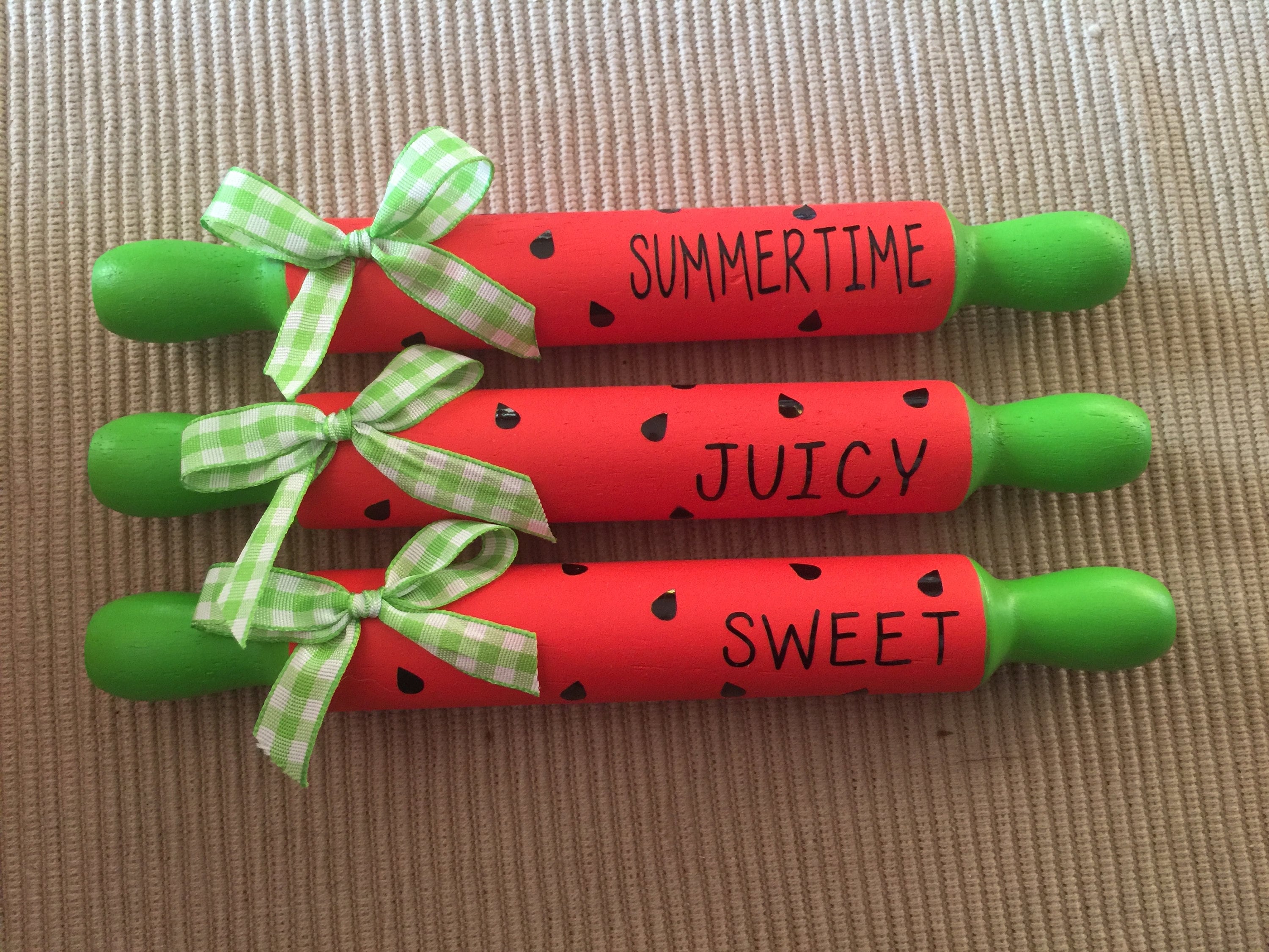 Watermelon Mini Rolling Pin, Watermelon Tier Tray Decor, Summer Decor ...