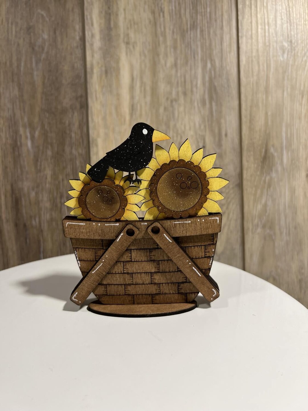 DIY Unfinished Sunflowers With Crow Insert for Small Interchangeable ...