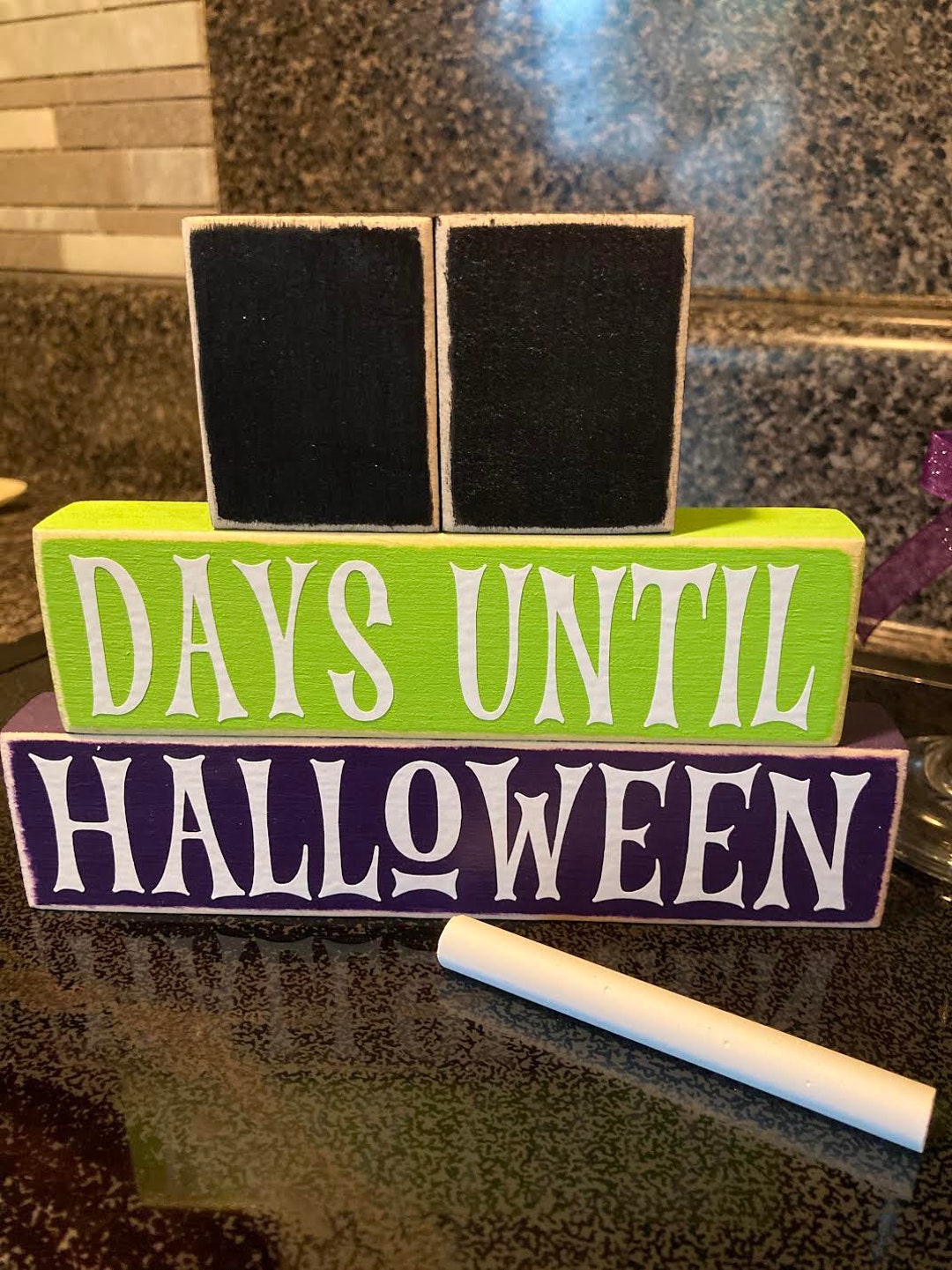 Compte à rebours avant Halloween Panneau empilable en bois, Panneau en ...