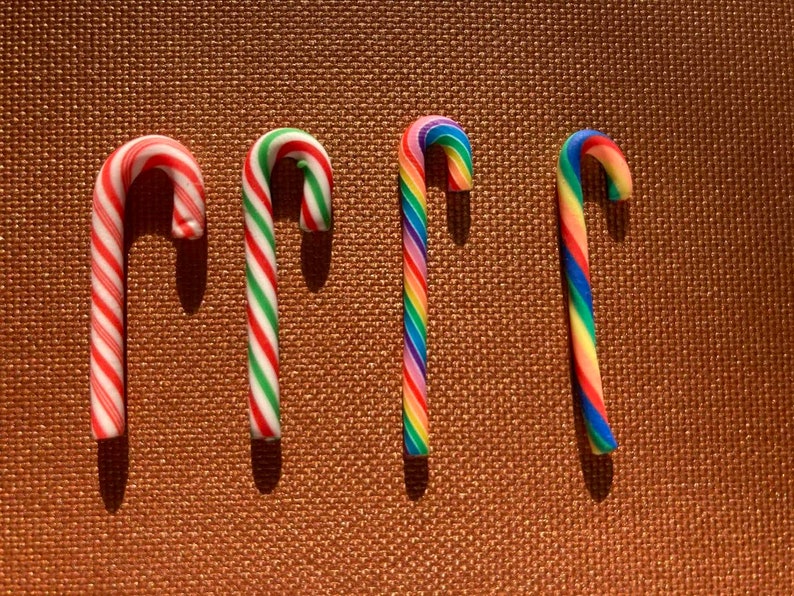 Mini Candy Canes Realistic Mini Candy Canes Mini Peppermint | Etsy