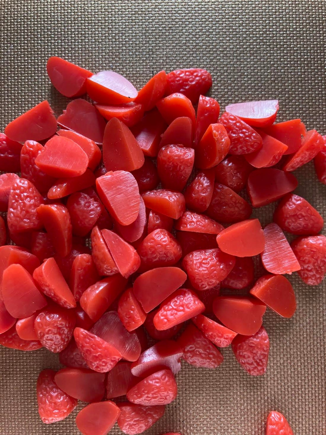 Fake Mini Strawberry Pieces Realistic Strawberry Pieces Fake | Etsy