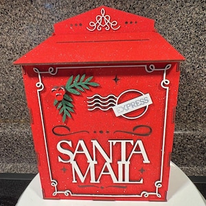 DIY Unfinished Santa Mail Mailbox Kit, Santa Mail Mailbox, Wood Santa ...