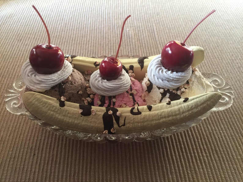 Fake Banana Split Fake Ice Cream Summer Picnic Decor Fake Etsy