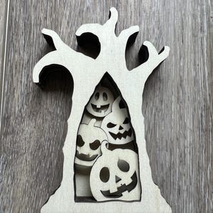 DIY Unfinished Chunky Wooden Layered Tree, Unfinished Wood Layered Tree ...