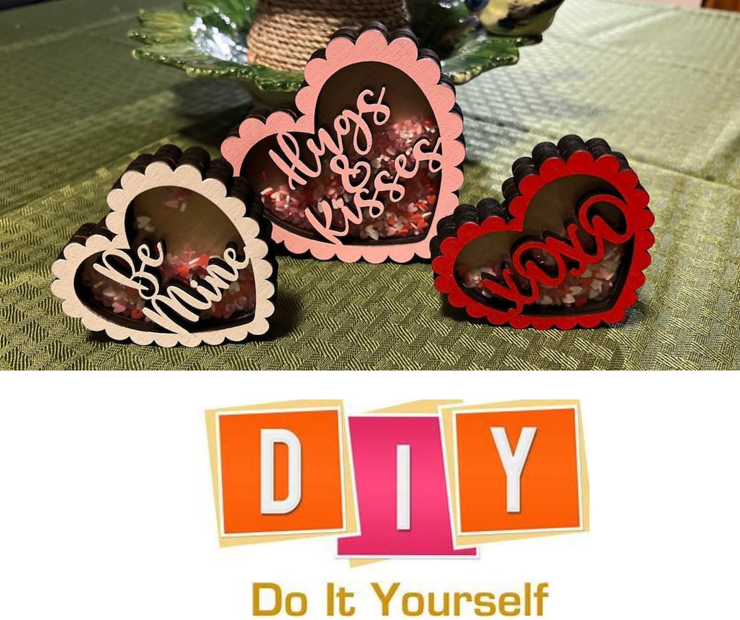 DIY Unfinished Valentine Heart Shaker Shelf Sitter, Unfinished Wood ...