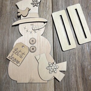 DIY Unfinished Standing Snowman, Wood Standing Snowman, Snowman Blank ...