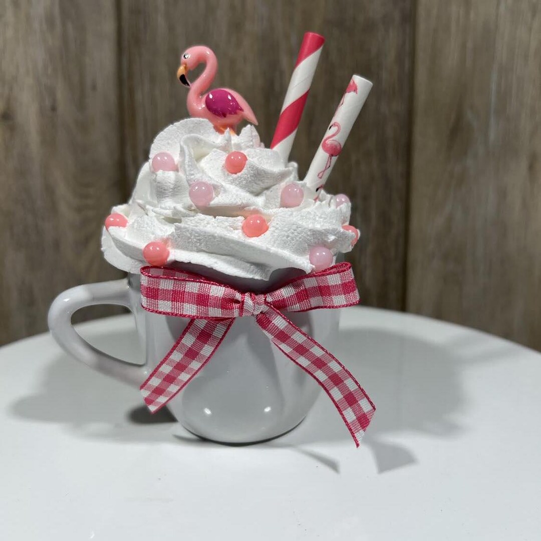Mini Pink Flamingo Mug, Pink Flamingo Mini Mug, Flamingo Drink, Fake ...