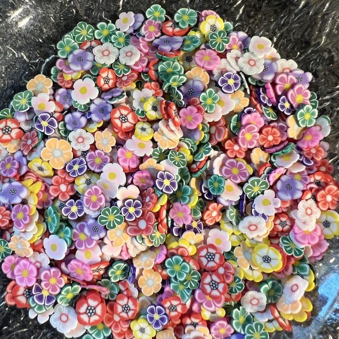 Fake Spring Flower Sprinkles, Polymer Clay Fake Sprinkles, Flower ...