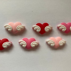 Valentine Heart With Wings Cabochons, Valentine Cabochon, Valentine ...