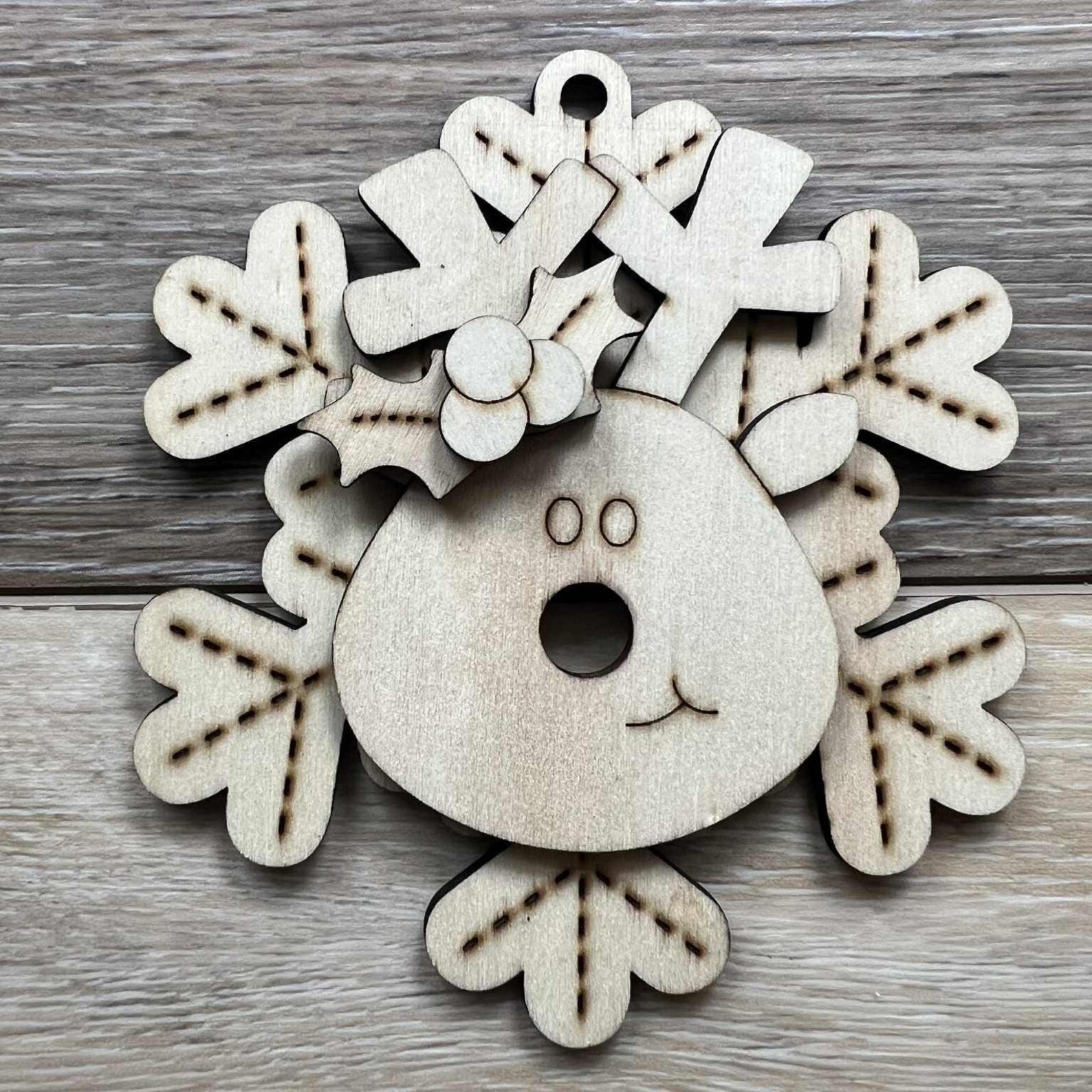 DIY Unfinished Wood Snowflake Tea Light Ornament, Unfinished Wood ...