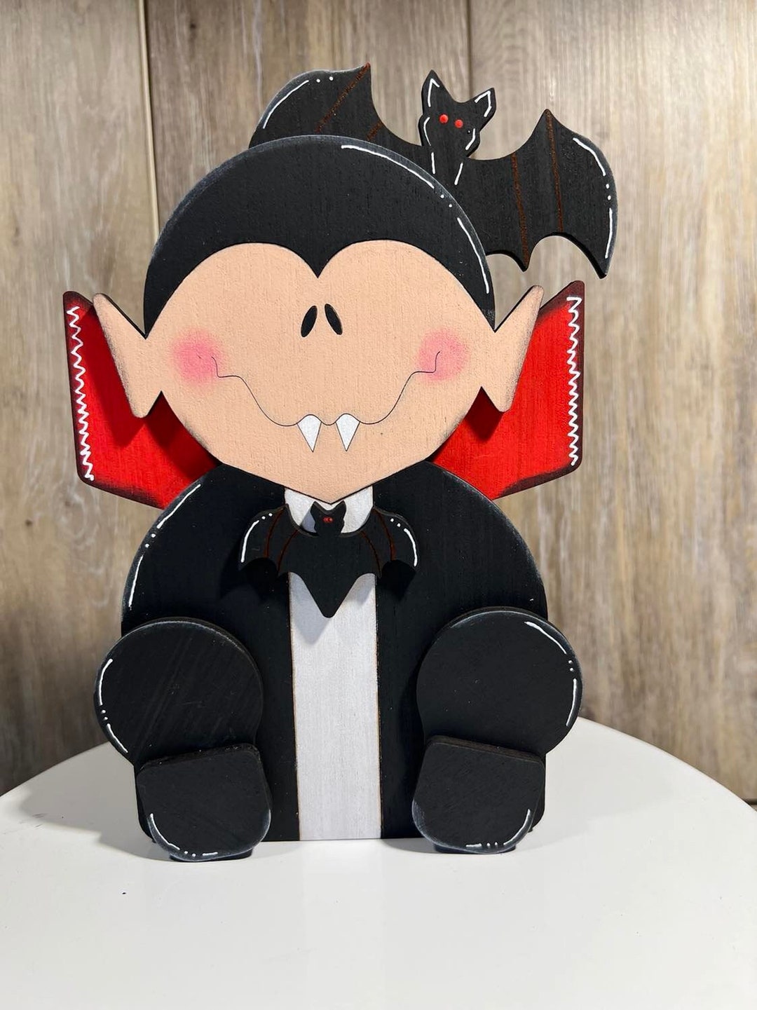 DIY Unfinished Chunky Dracula, Unfinished Dracula Shelf Sitter, Wood ...