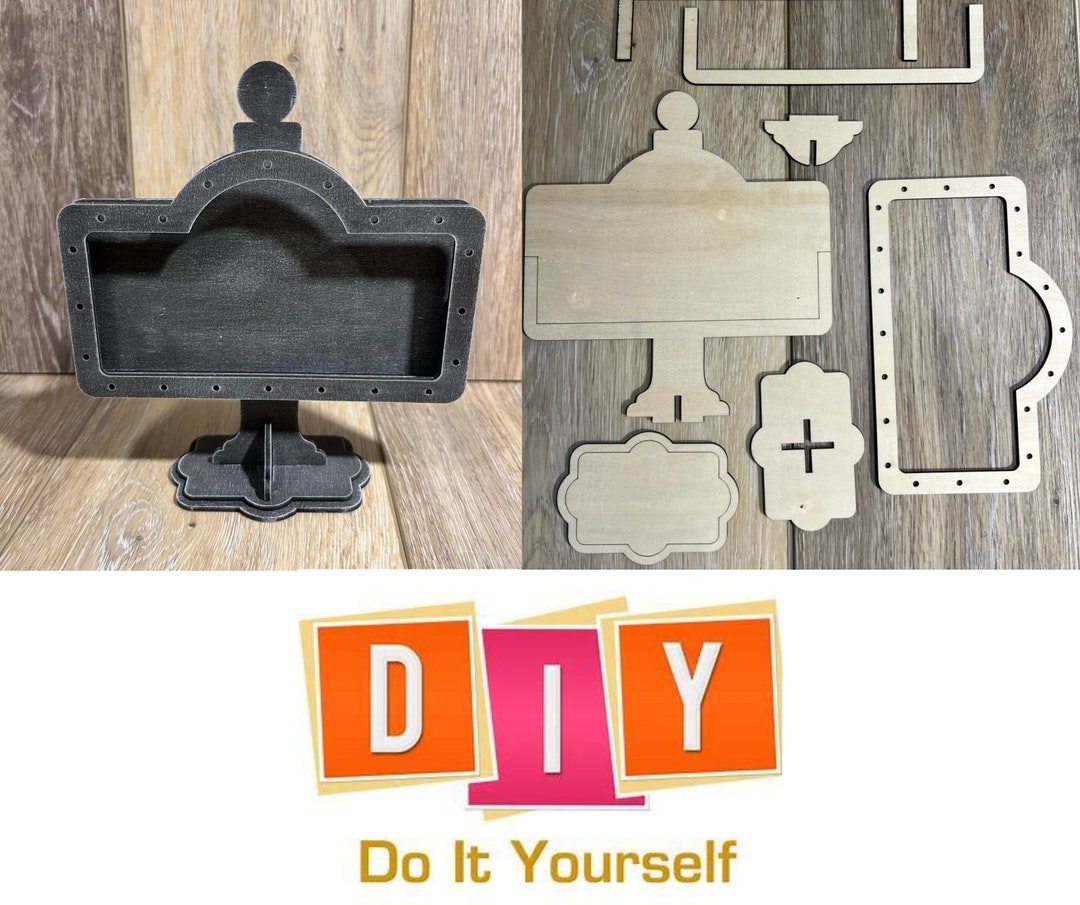 DIY Unfinished Mini Interchangeable Sign Holder, Unfinished Wood Mini ...