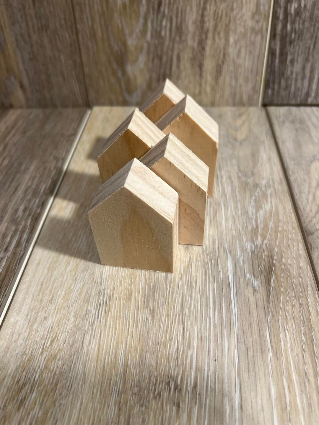 Unfinished Wood House Blocks, Wood House Blocks, Wood House Block ...