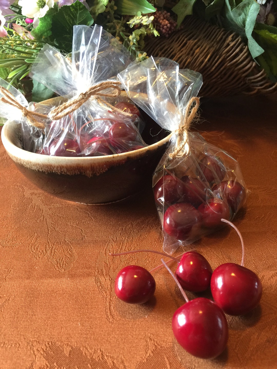 Large Faux Cherries, Fake Cherries, Kitchen Decor, Fake Bake, Cherries ...