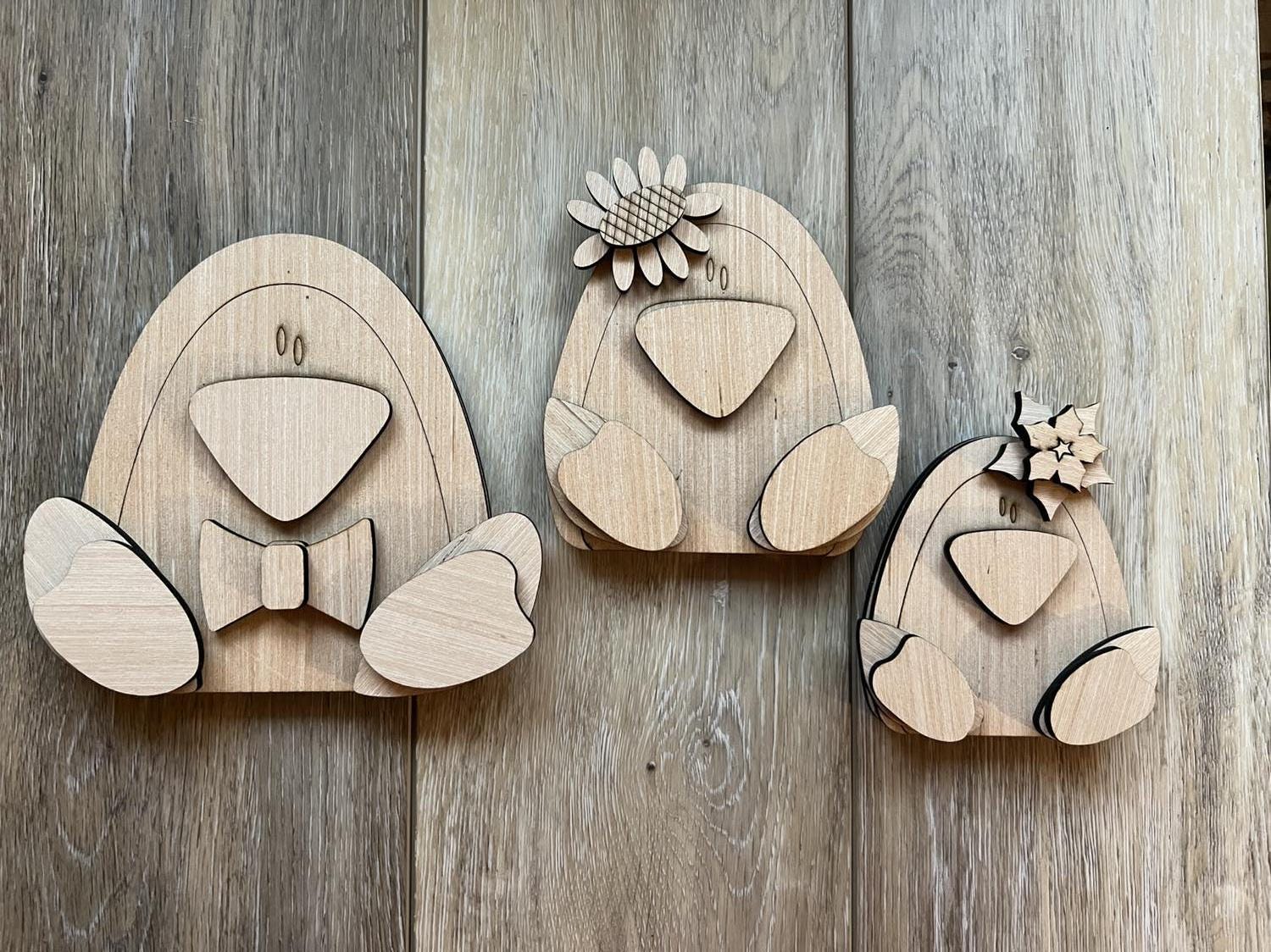 DIY Unfinished Chunky Penguin, Unfinished Penguin Shelf Sitter, Wood ...