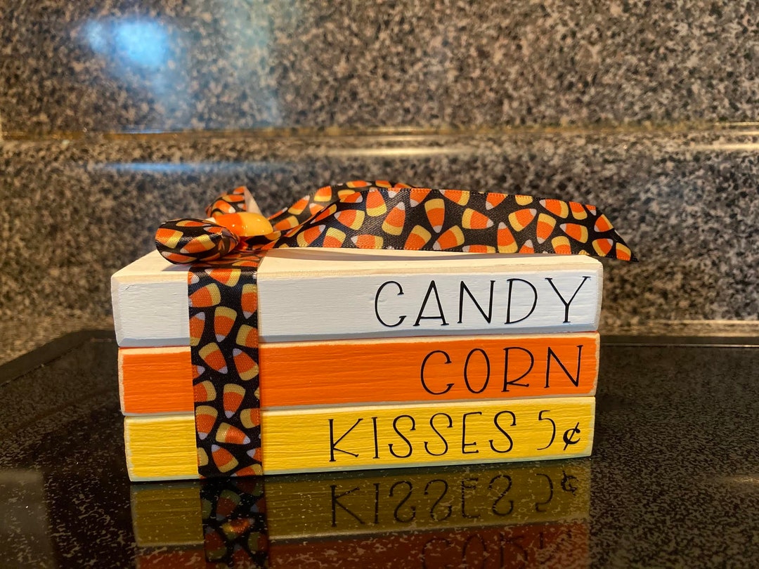Halloween Stackable Sign, Candy Corn Kisses Sign, Holiday Stackable ...