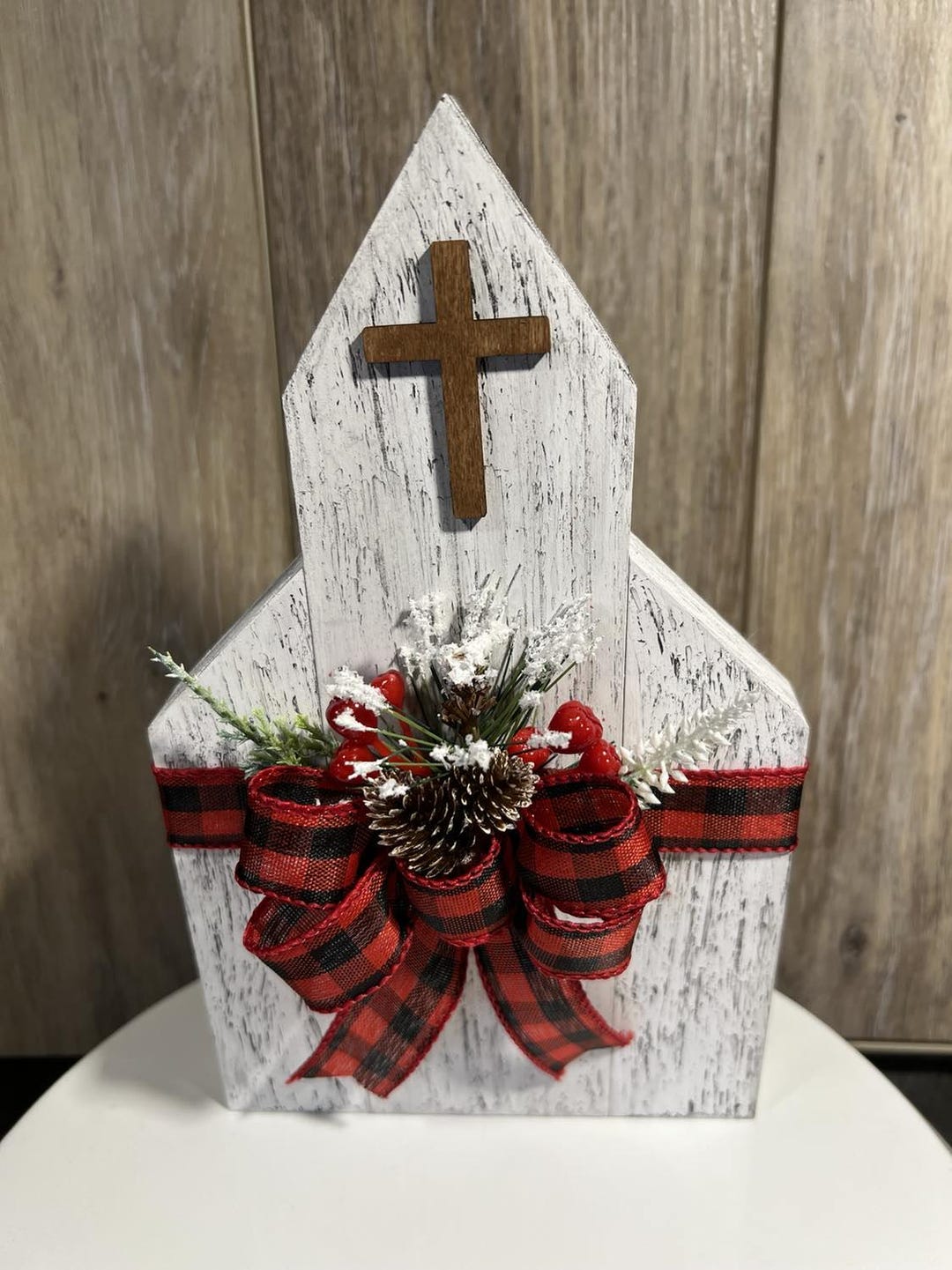 DIY Chunky Unfinished Wooden Church, Wood Church, Unfinished Church ...