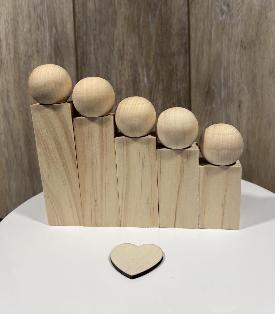 Unfinished Wood Block People and Heart, Wood Block People, Wood Block ...