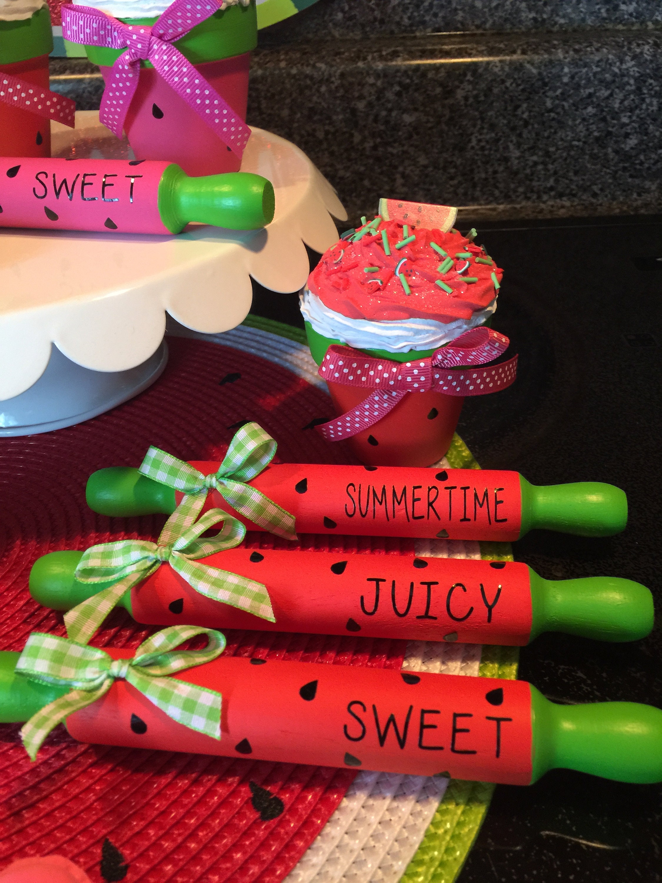 Watermelon Mini Rolling Pin Watermelon Tier Tray Decor - Etsy