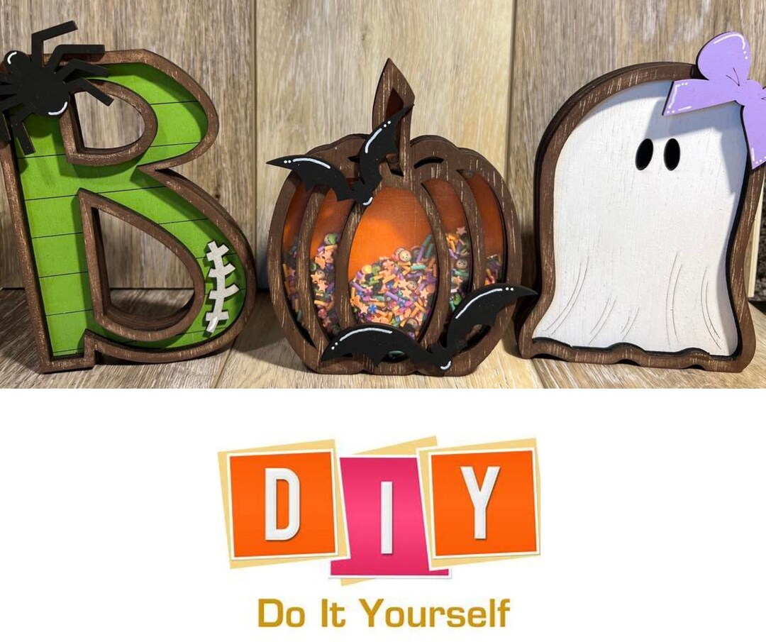 DIY Unfinished Wood Boo Shelf Sitter, Unfinished Wood BOO Blank, Wooden ...