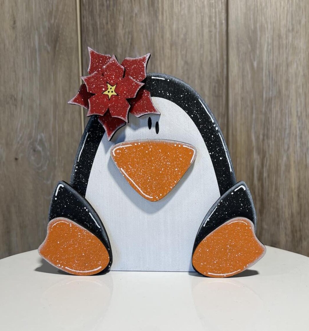 DIY Unfinished Chunky Penguin, Unfinished Penguin Shelf Sitter, Wood ...