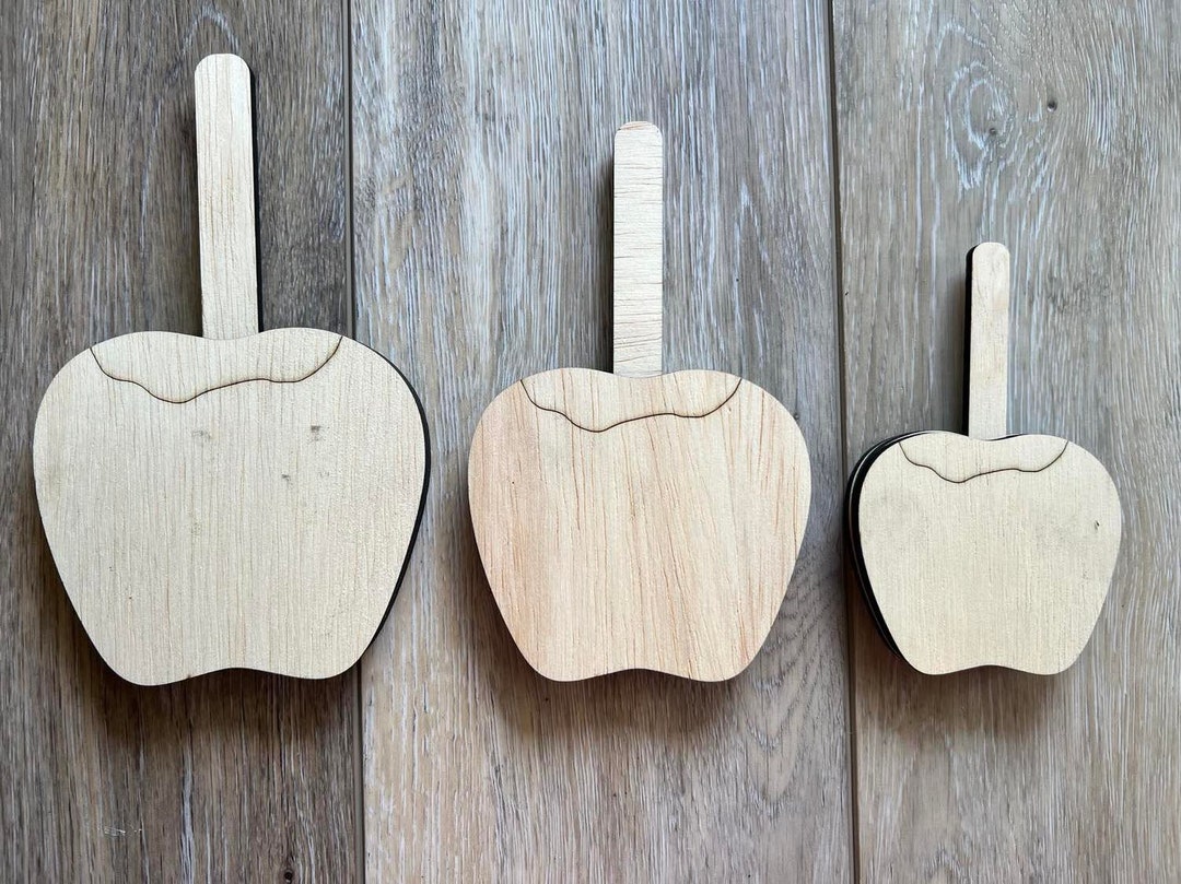DIY Unfinished Wood Apple, Unfinished Wooden Apple Blanks, Unfinished ...