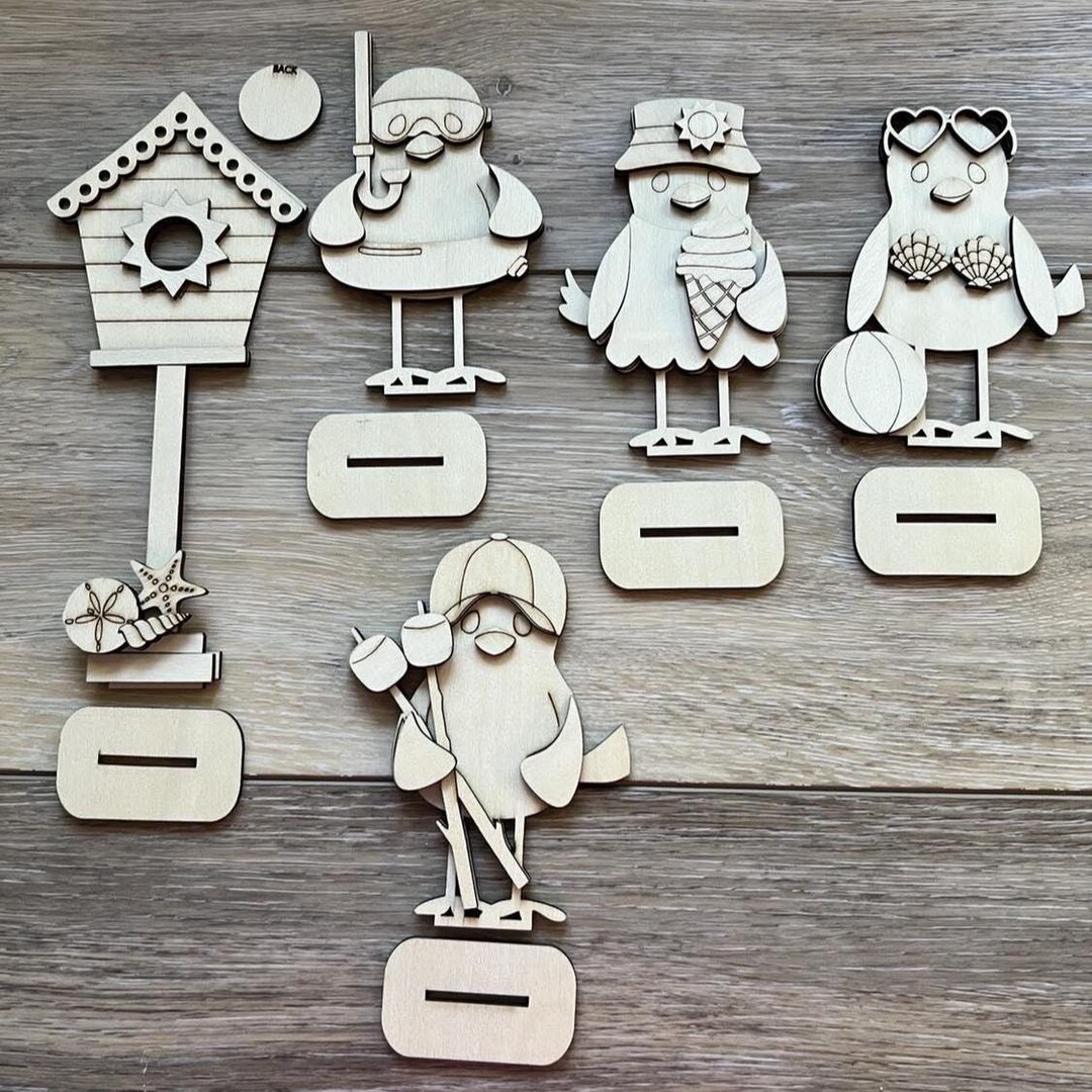 DIY Unfinished Wood Summer Birds, House or Interchangeable Bird Cage ...