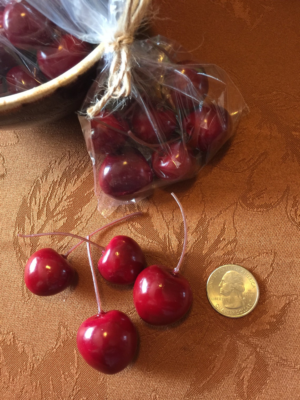 Large Faux Cherries Fake Cherries Kitchen Decor Fake Bake - Etsy