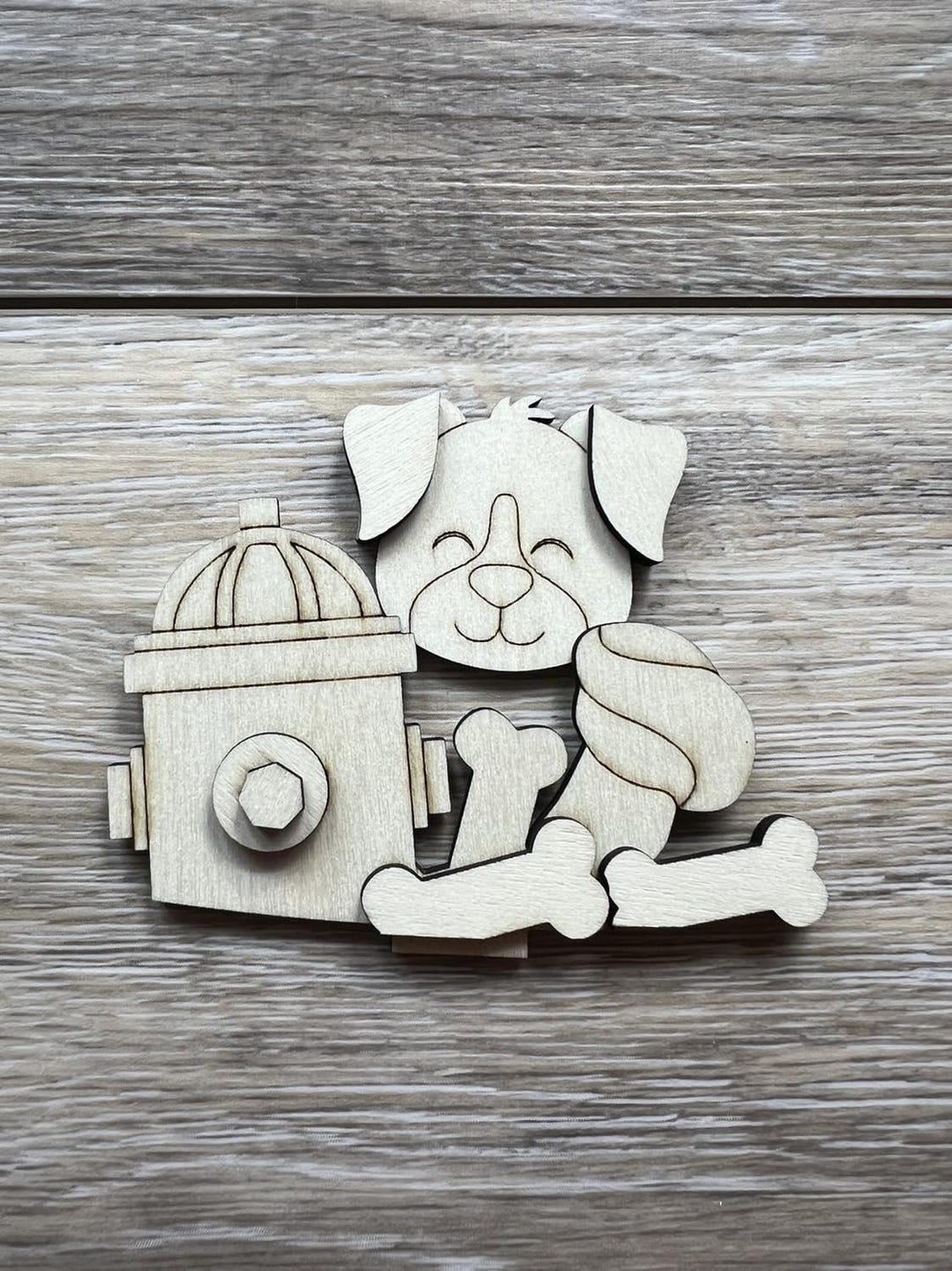 DIY Unfinished Dog With Fire Hydrant Insert for Small Interchangeable ...