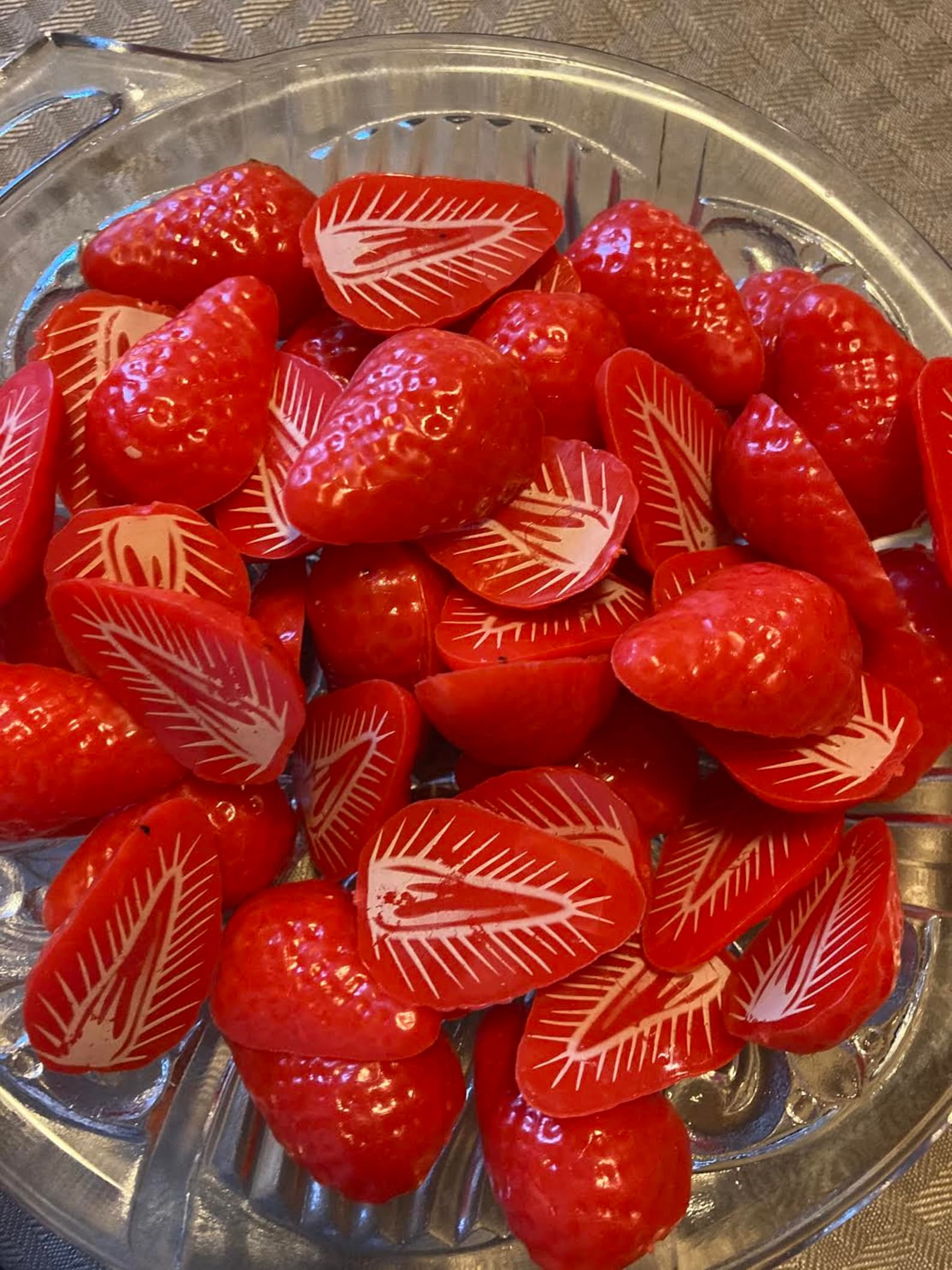 Fake Strawberry Halves Fake Strawberry Slices Fake | Etsy